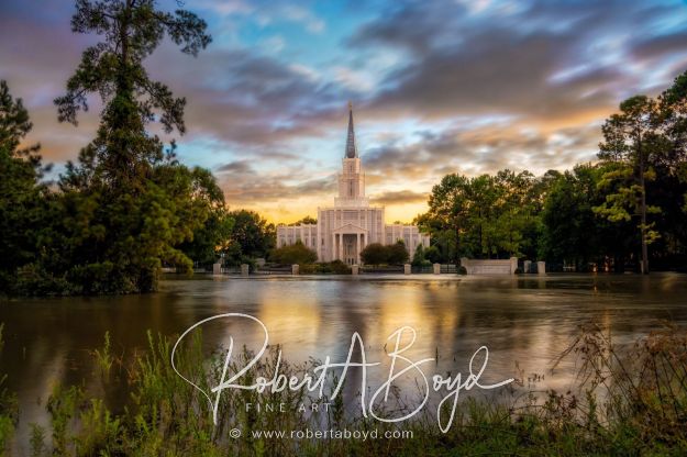 Houston Texas Temple Flood Hope. Robert A. Boyd Fine Art and LDS Temples