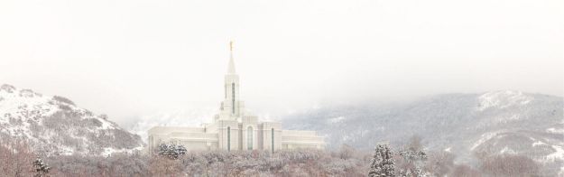 Bountiful Temple Snow Panoramic. Robert A. Boyd Fine Art and LDS Temples